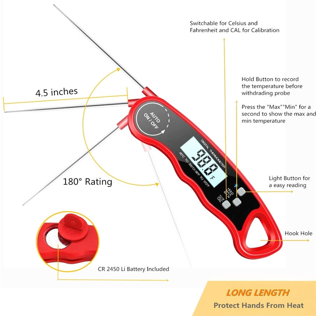 Instant Read Thermometer Waterproof IP67 – BBQ's and More NZ